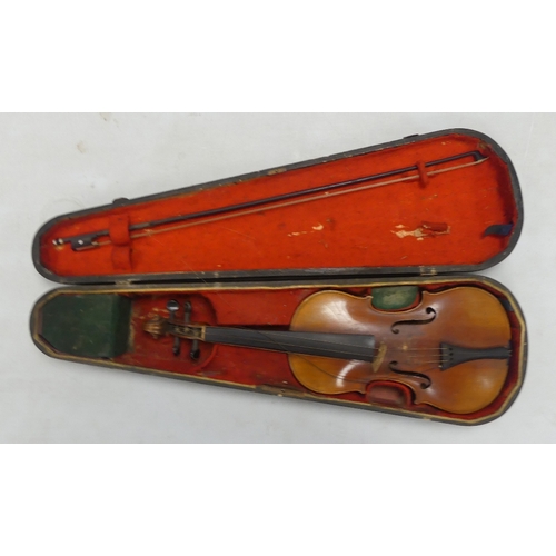 19th Century Violin, a copy of the original Stradivarius. Internal ...