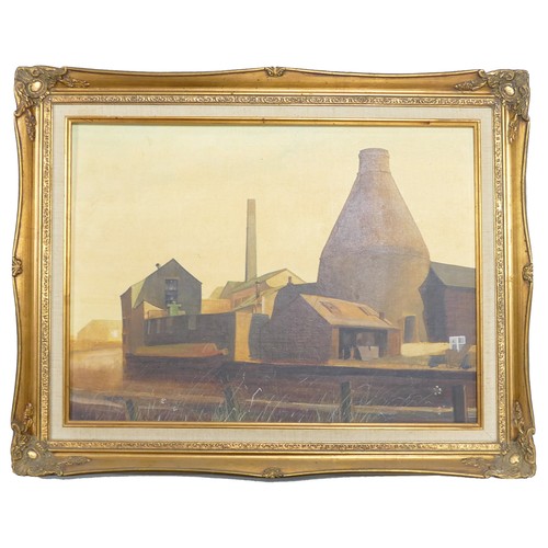 Ray SHELDON (local artist, 20th century) Canalside pot bank scene. Oil ...