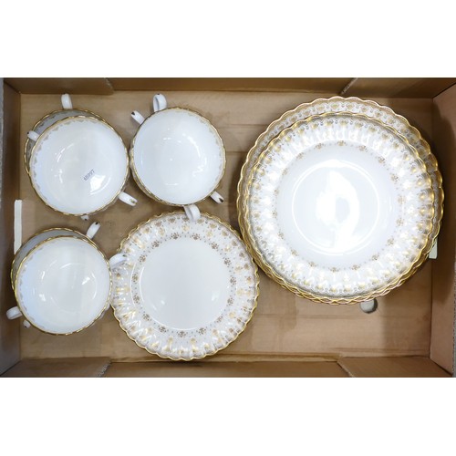 Spode ' Fleur De Lys Gold' tea/dinner set to include tea pot, lidded ...