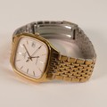 Omega Seamaster square dial quartz wristwatch, Gold plated case ...