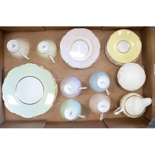 Clare Fine Bone China, gilt edged tea set to include scalloped edged ...