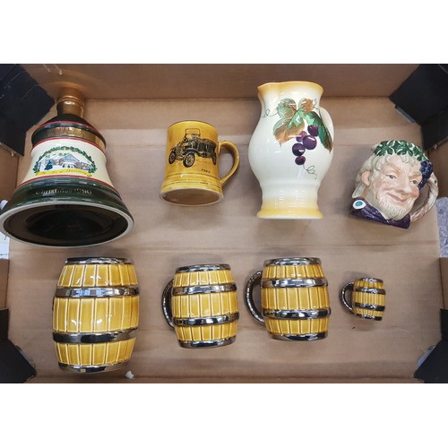 Mixed ceramic to include graduated Wade barrel form tankards, Wade ...