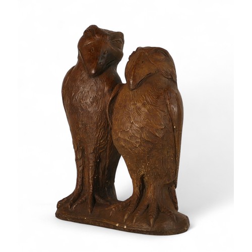 Large reproduction stoneware Martin Brothers style figure of two Wally ...