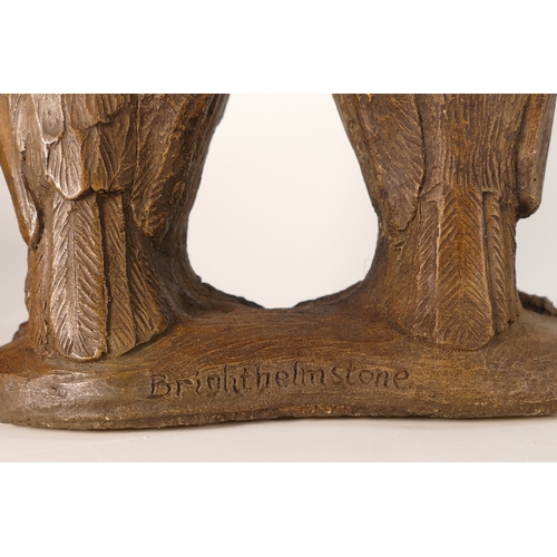 Large reproduction stoneware Martin Brothers style figure of two Wally ...