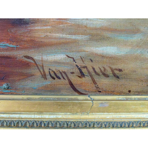 Van Hier (1834 -1905) Dutch Artist 19th century Oil painting on canvas ...