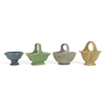 Wade pedestal bowl together with Wade Heath Flaxman ware basket vases. (4)