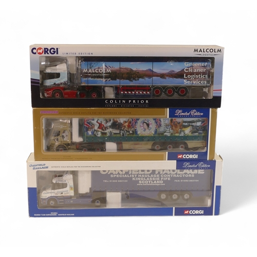 Corgi, boxed 1:50th scale diecast lorries to include CC12811 Scania T ...