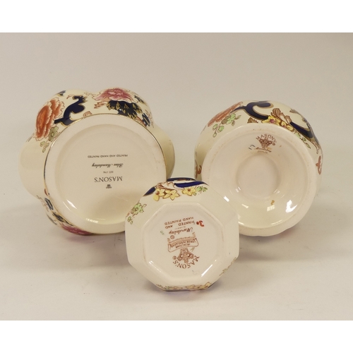 Masons Ironstone Blue Mandalay to include:- Footed double handled Vase ...