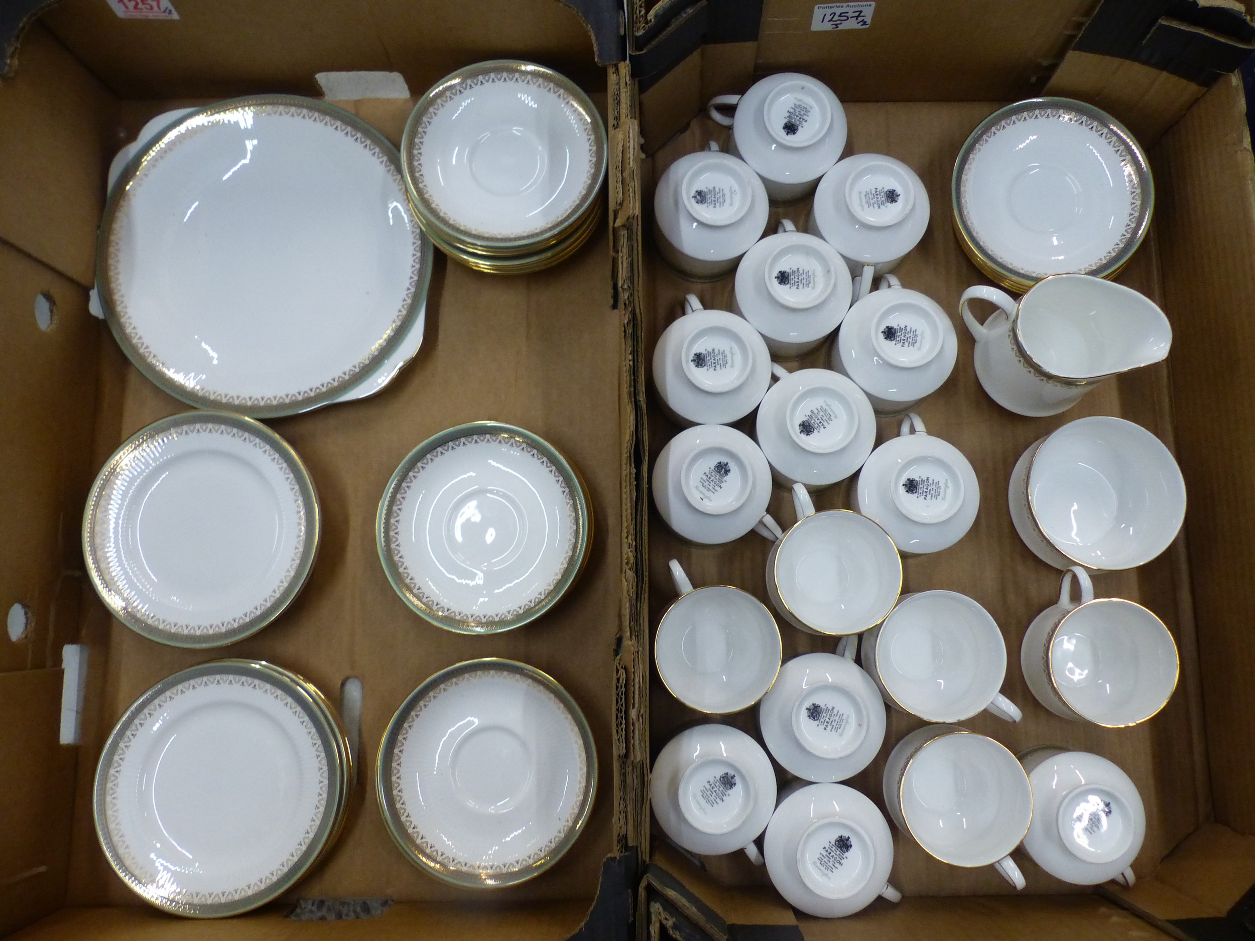 Paragon tea ware in the Kensington pattern, 50 pieces (2 trays).