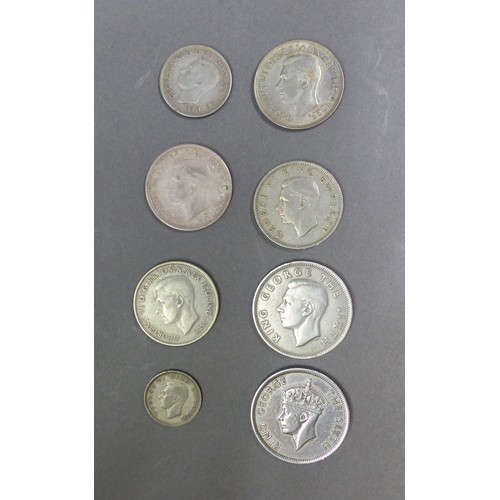 Collection of George VI Commonwealth coins, Half Crown - Threepence ...