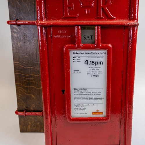Royal Mail ER, (Elizabeth II), cast iron red pillar post box, complete ...