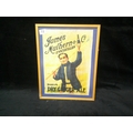 Framed James Mulhern Enniskillen advertising poster 46cm X 36cm overall