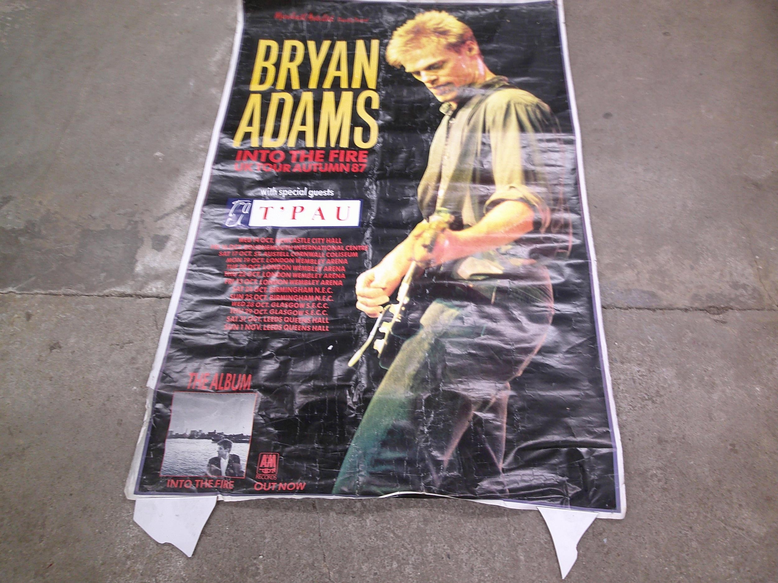Original Bryan Adams concert poster 1500m X 1000cm
