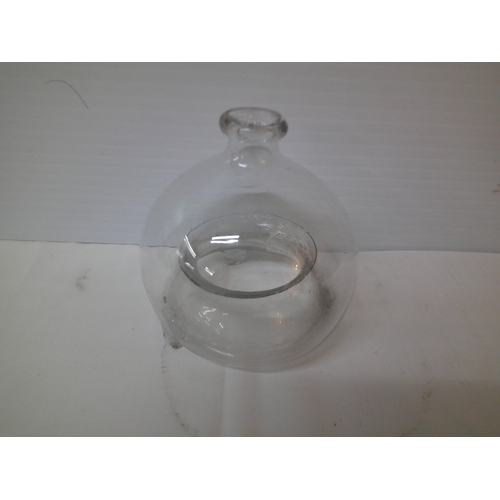 A Victorian glass fly catcher 13cmH X 11.5cmD