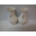 Two Donegal Ruby Wedding bone china vases - 19.5cmH