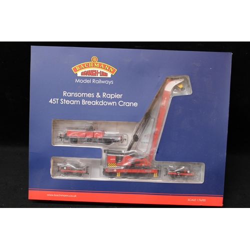 A new boxed Bachmann Ransomes & Rapier 45T steam breakdown crane 1:76/00