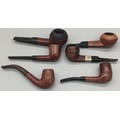 A Collection of six vintage smoking pipes; BJARNE Hand carved and made ...