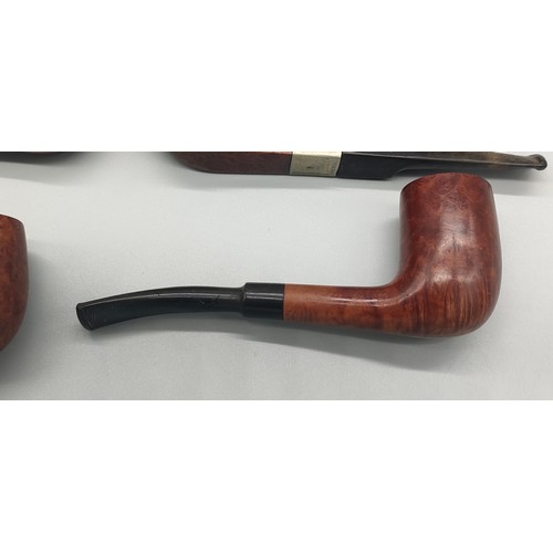 A Collection of six vintage smoking pipes; BJARNE Hand carved and made ...