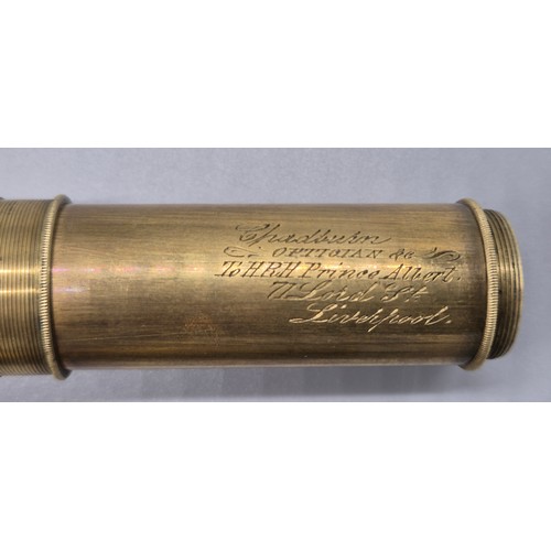 Two antique brass pull scopes; Small five pull 19th century scope ...