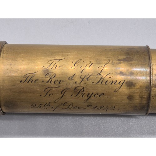 Two antique brass pull scopes; Small five pull 19th century scope ...