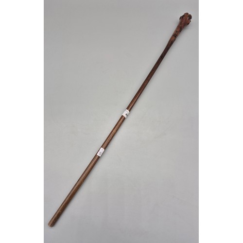 Antique swagger stick/ cane. Fitted with a silver cartouche. [78cm length]