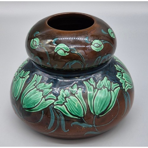 Rare Circa 1900's Foley "Faience" Art Nouveau double gourd style vase ...