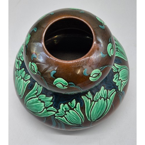 Rare Circa 1900's Foley "Faience" Art Nouveau double gourd style vase ...