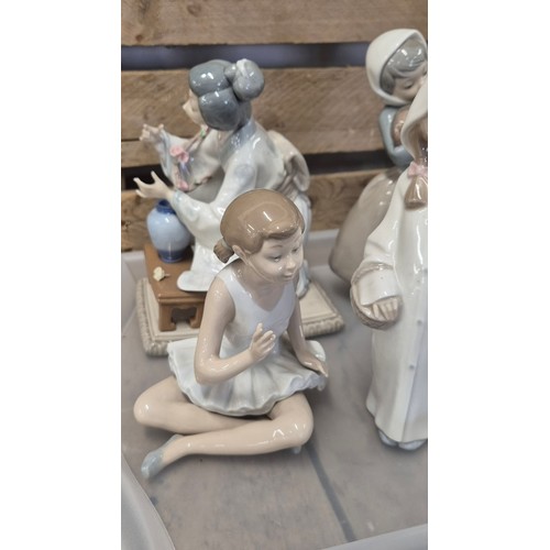 A Tray of Spanish pottery Nao & Lladro figures, Parian ware Venus Greek ...