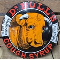 Doctor Bull's Cough Syrup enamel sign. Convex shaped. [30cm diameter]