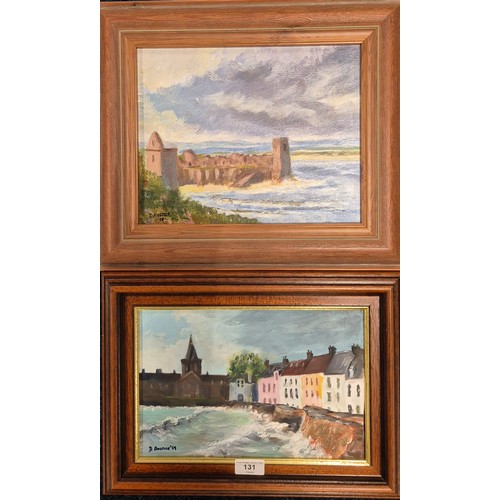 David Anstice Two Oil paintings Titled "Anstruther Harbour" & "St ...