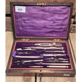 Antique Writing instrument set within a fitted Rosewood case