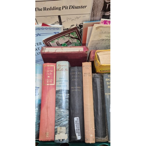 Crate of antique and vintage books; Miscellaneous including Memories of ...