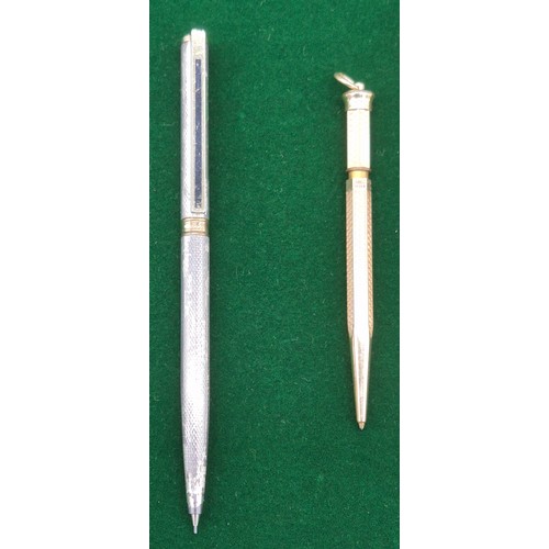 Four various writing pencils and pens; Colibri Pencil, Gold Filled ...