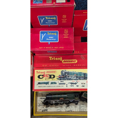 Crate of Tri- Ang Railways models and track. Includes The Princess ...