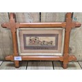 19th century framed needlework titled " The Good Old Days" by Thomas ...