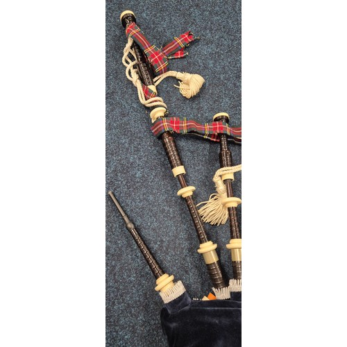 Bagpipes; Fully mounted imitation Ivory and Shepherd chanter. Makers ...