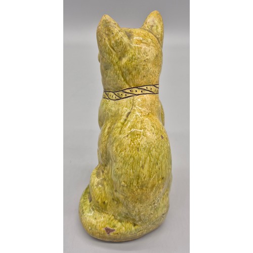 Ewenny pottery cat figure with Jones Bridgend signature to base. 18.5cm ...