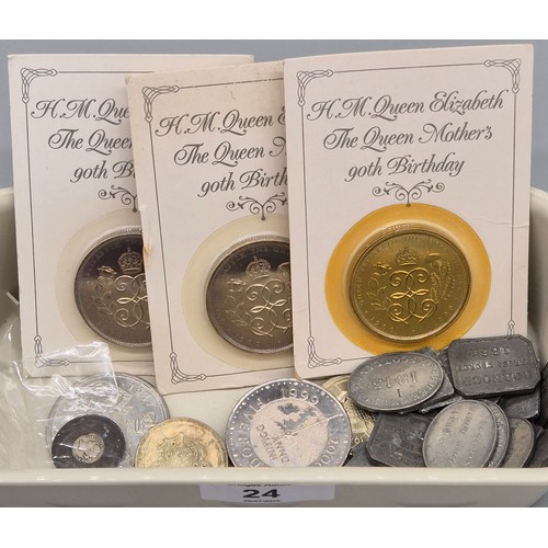 Collection of coins and pewter tokens; Selection of 18th & 19th century ...