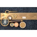 Collection of Nautical brass items; HMS Victory Reproduction compass ...