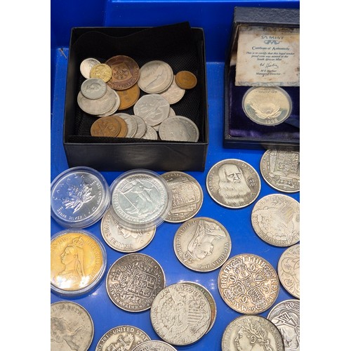 A Collection of Silver coins, bank notes and reproductions coins ...