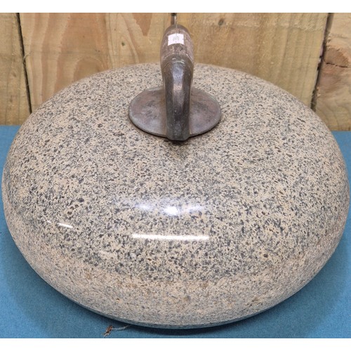 Pair of Antique curling stones. Fitted with handles.