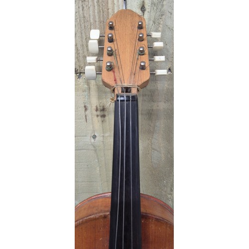 19th Century Homemade Full Size Hardanger Fiddle with bow ...