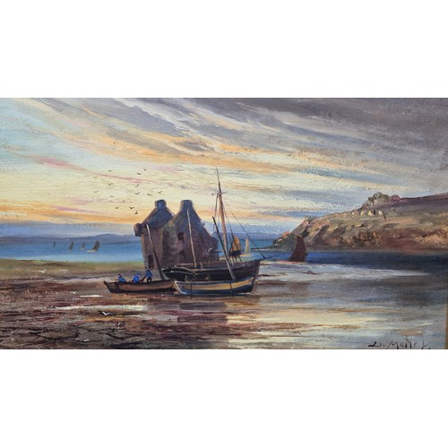 19th Century Oil painting Harbour scene signed D.Motley. circa 1896 ...