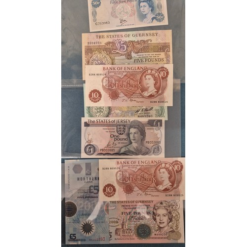 A Collection of mixed bank notes; Northern Bank five pounds Sterling ...