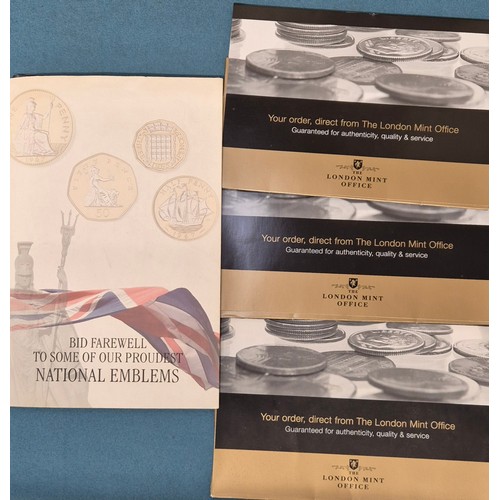Two boxed sets of The London Mint Office Coin Sets with certificates ...