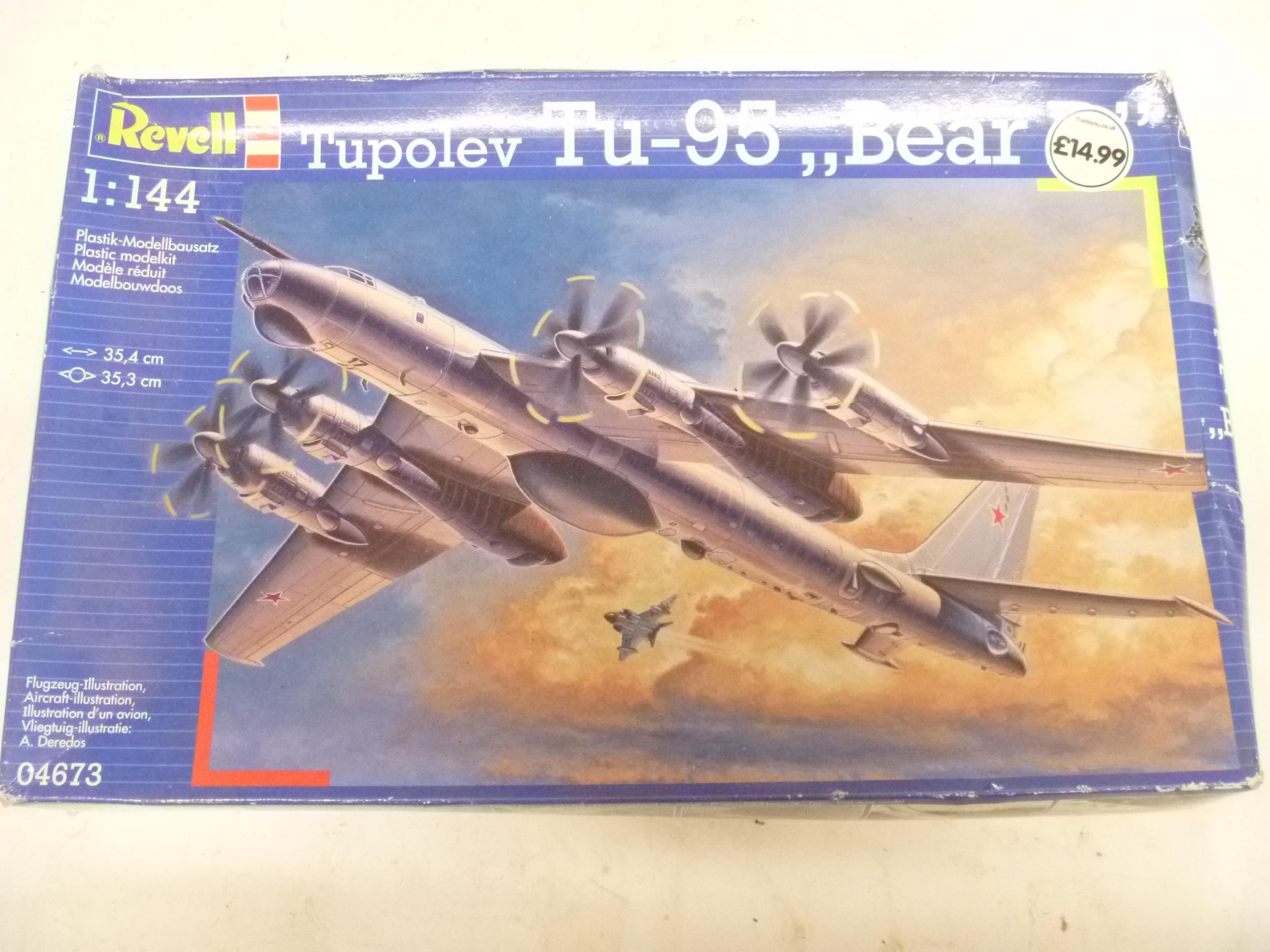 REVELL MODEL AIRCRAFT KIT TUPOLEV T-95 THE BEAR SEALED UNUSED BOX A BIT ...