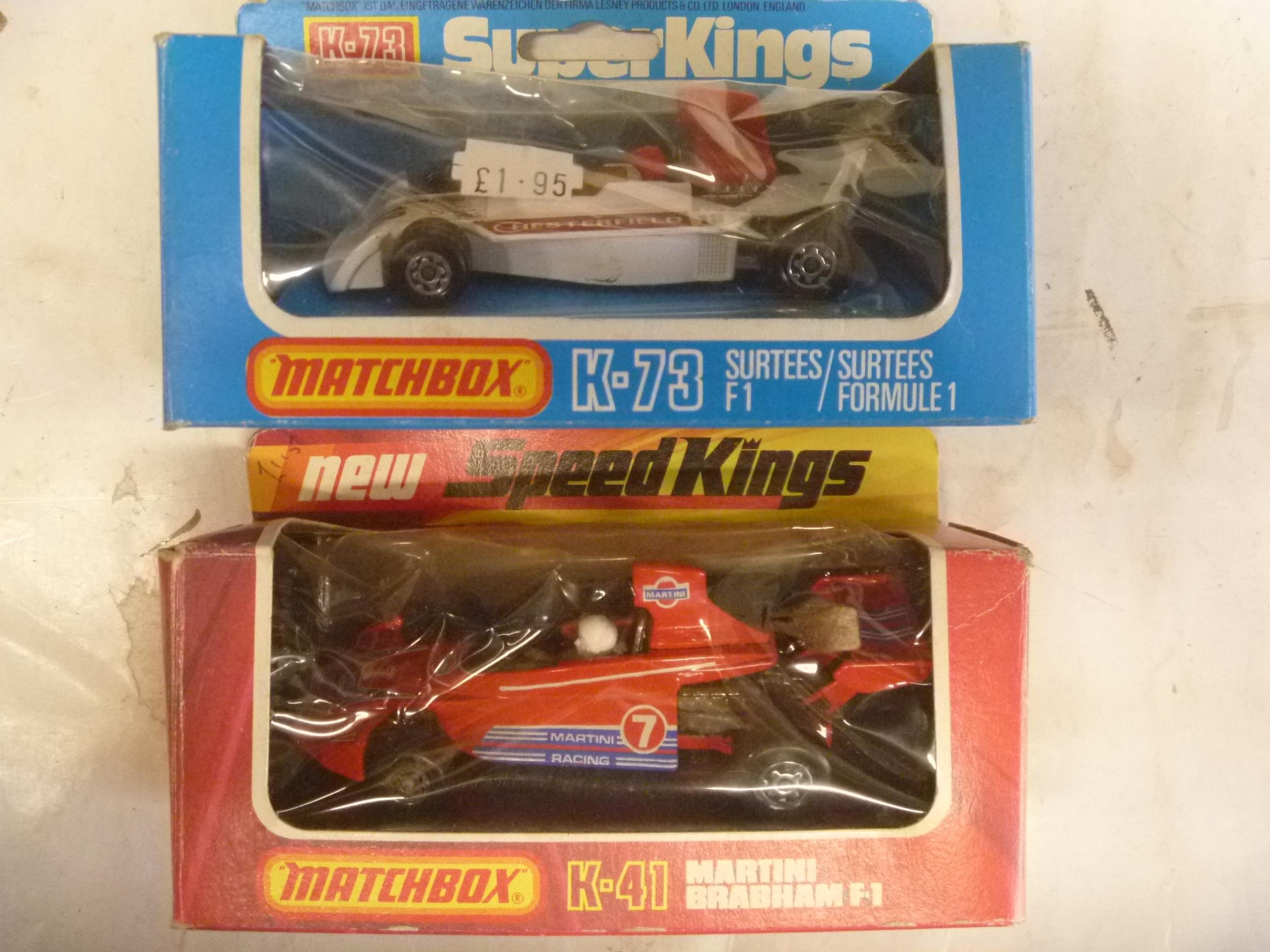 VINTAGE LESNEY MATCHBOX SPEEDKINGS FORMULA ONE F1 CARS x2 SURTEES AND ...