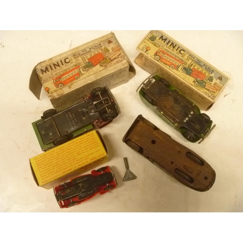 3 TRIANG MINIC MODELS PLUS ANOTHER UNBRANDED VEHICLE (PLASTIC VEHICLE ...