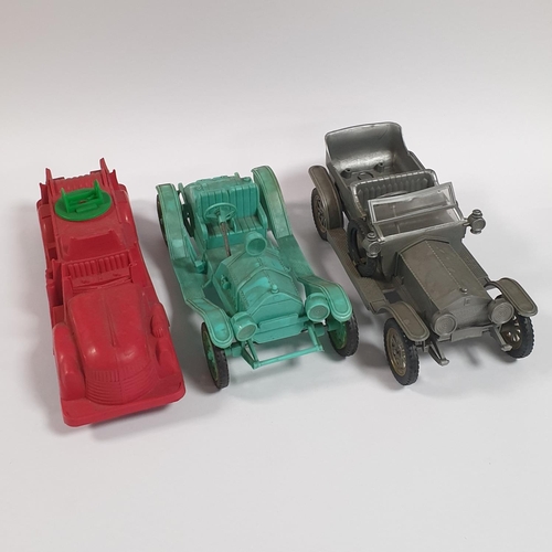 Three Vintage Plastic Toy Cars