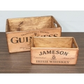 Lot of 2x Crates, Guinness and Jameson Irish Whiskey Wooden Crates ...